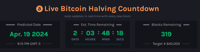 Halving de Bitcoin: comenzó la cuenta regresiva. dónde ver en tiempo real el countdown del ...