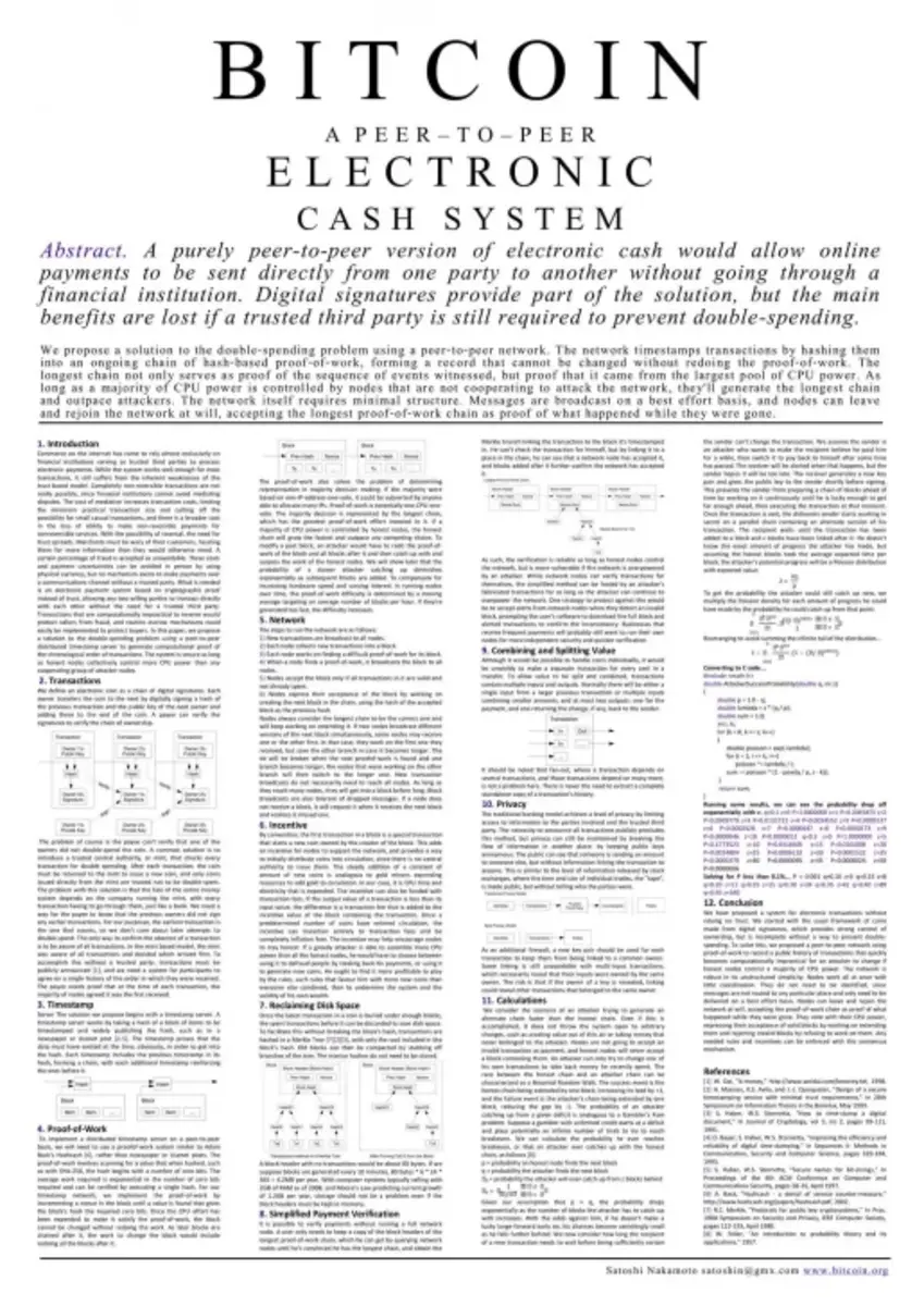 A 14 años de la publicación del White Paper de Satoshi Nakamoto ...