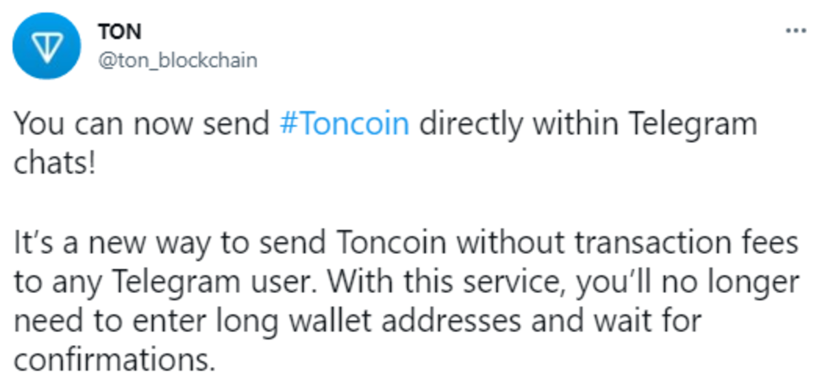 TON introduce los pagos cripto -sin tarifas de transacción- en Telegram ...